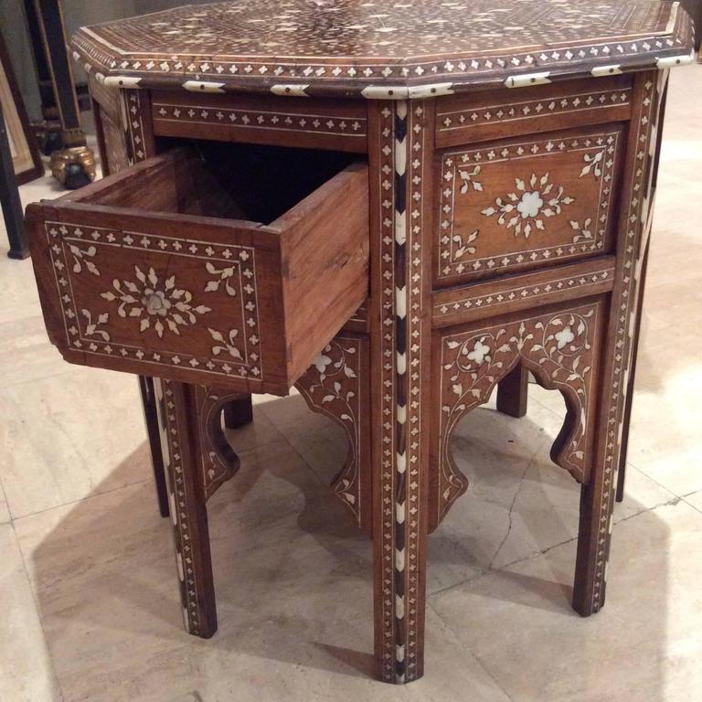 Late 19th Century Octagonal Fruitwood Table, Islamic India at 1stDibs