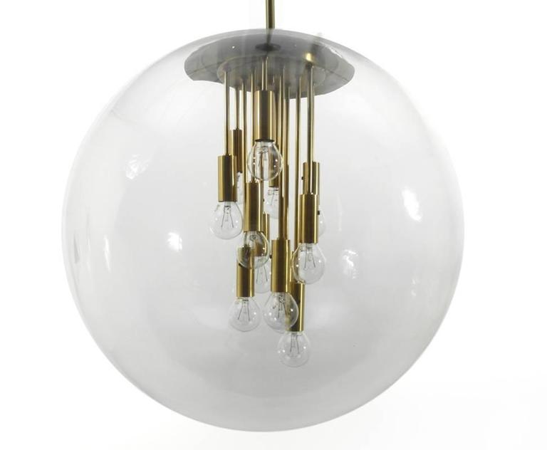 Extra Large Doria Brass Globe Pendant at 1stDibs