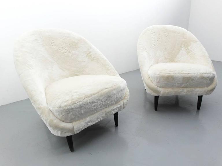 Theo Ruth Artifort Club Chairs Faux Fur at 1stDibs