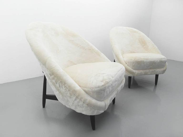 Theo Ruth Artifort Club Chairs Faux Fur at 1stDibs