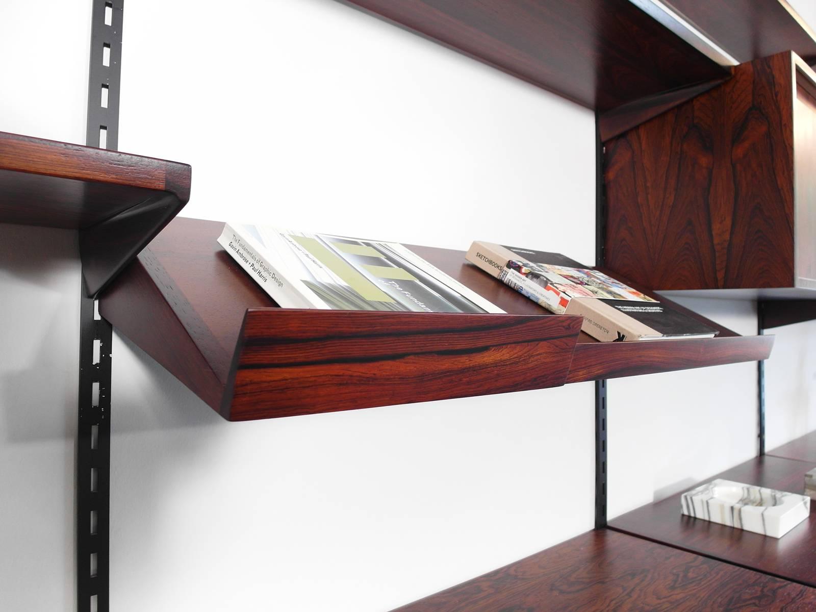 Danish Wall-Mounted Shelving Unit by Kai Kristiansen for FM Møbler in ...