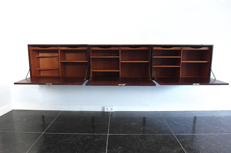 Danish Wall-Mounted Buffet by Kai Kristiansen for FM Møbler in Rosewood ...