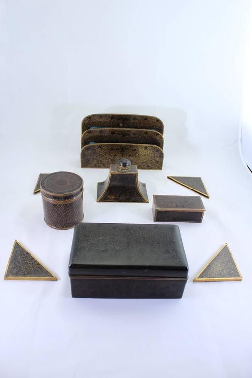Chinese Cloisonné Ten-Piece Desk Set, circa 1900 at 1stDibs
