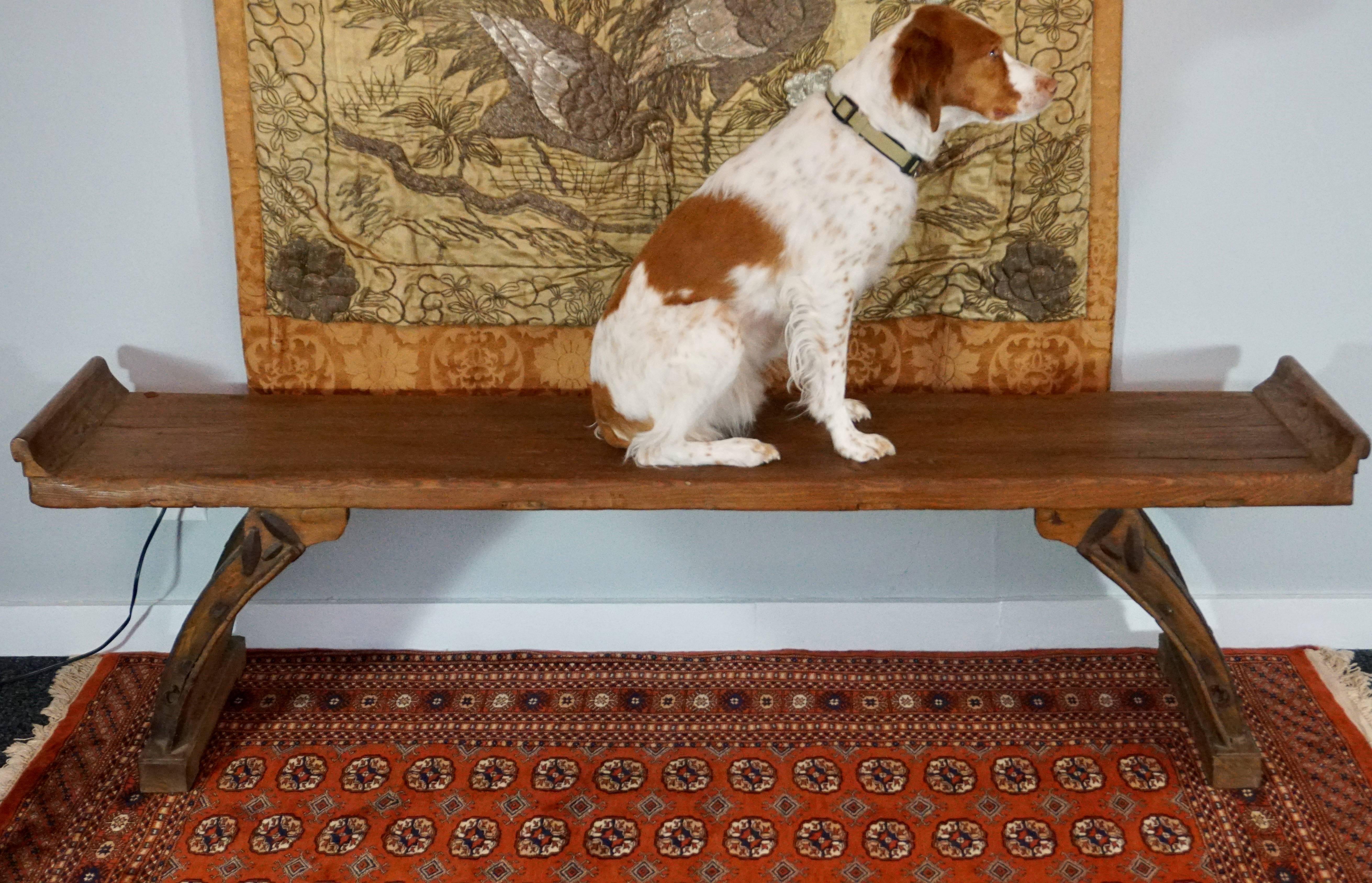 18th-19th Century Chinese Qing Dynasty Elmwood Alter Table Bench at ...