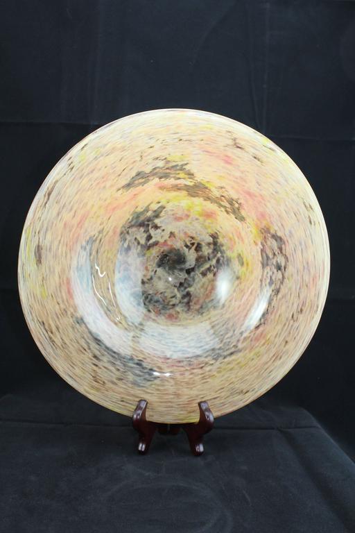 Scheider Le Verre Francais Veriegated Footed Bowl, circa 1925 at 1stDibs