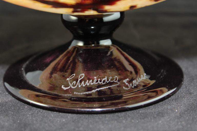 Scheider Le Verre Francais Veriegated Footed Bowl, circa 1925 at 1stDibs
