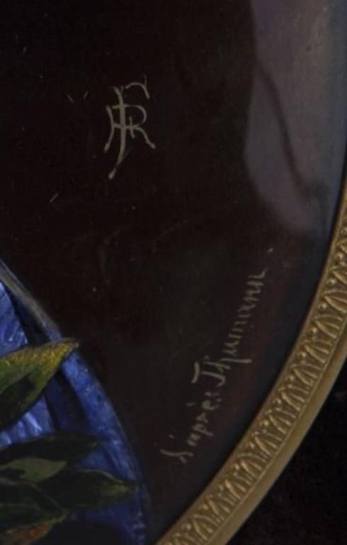 Limoges Enameled Plaque in Amazing Gilt Bronze Frame, circa 1900 at 1stDibs