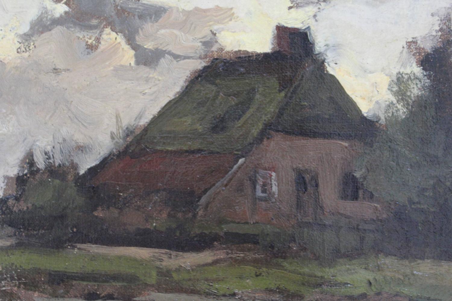 Theophile de Bock Farm House Landscape Oil Painting For Sale at 1stdibs