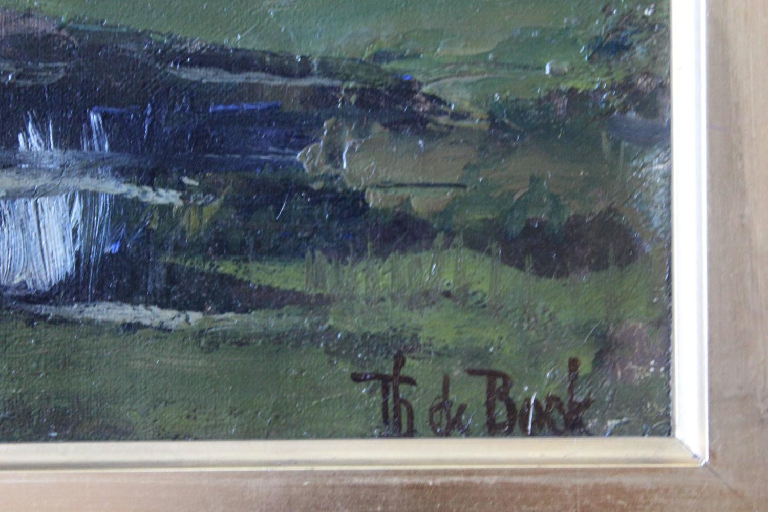 Theophile de Bock Farm House Landscape Oil Painting For Sale at 1stdibs