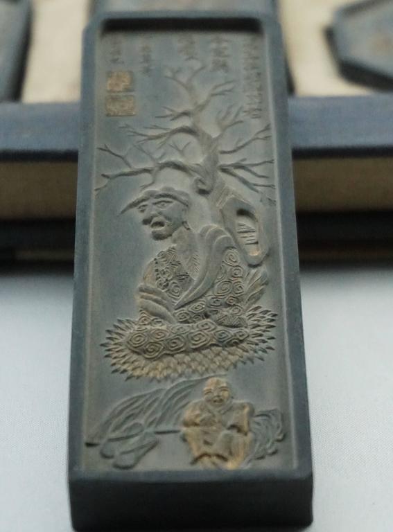 Qing Chinese Ink Blocks Cakes of the 18 "Luohan" Buddha's Disciples at ...