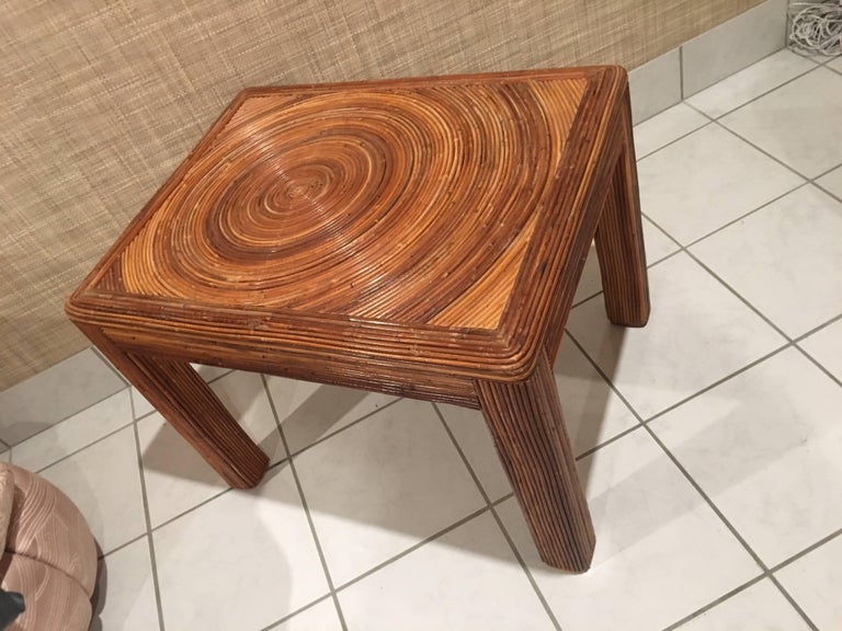 Pencil Reed Rattan End Side Table Vintage Tropical at 1stDibs | reed ...