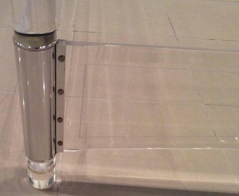 Lucite and Chrome Four Post Canopy Bed King Size Vintage Headboard ...