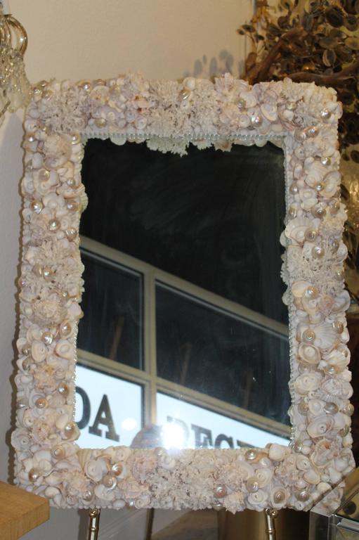 Seashell Encrusted Vintage Wall Mirror Palm Beach Vintage Coral Shell ...