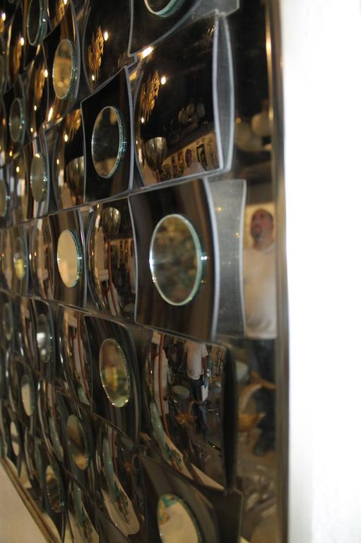 Op Art Mirror Chrome Vintage Wall Hanging Signed by Hal Bienenfeld ...