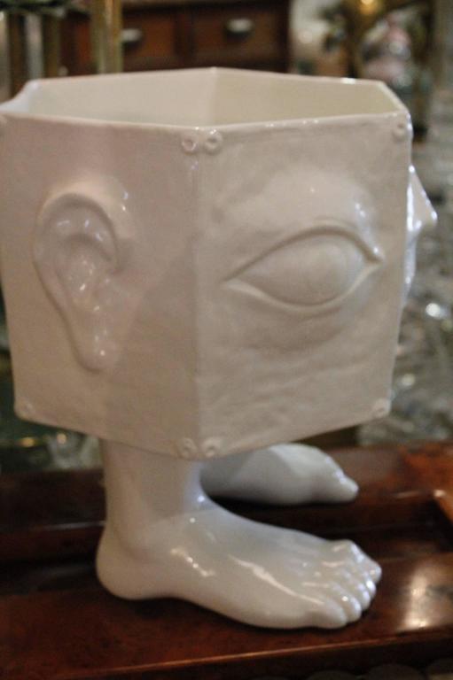 Italian Taste Setter Sigma Face Pottery Head Feet Ceramic Foot Vase ...
