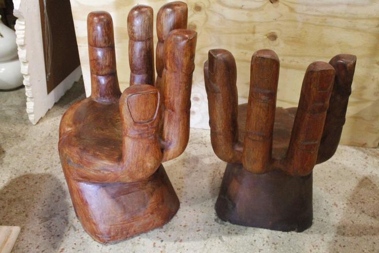 Hand Chairs Pair Vintage of Fingers Wood Childs Childrens Seats Right ...