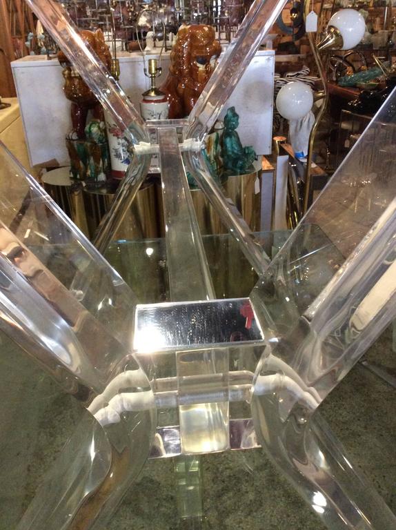 Pair Available Vintage Lucite X-Base Dining Table or Desk Base For Sale ...