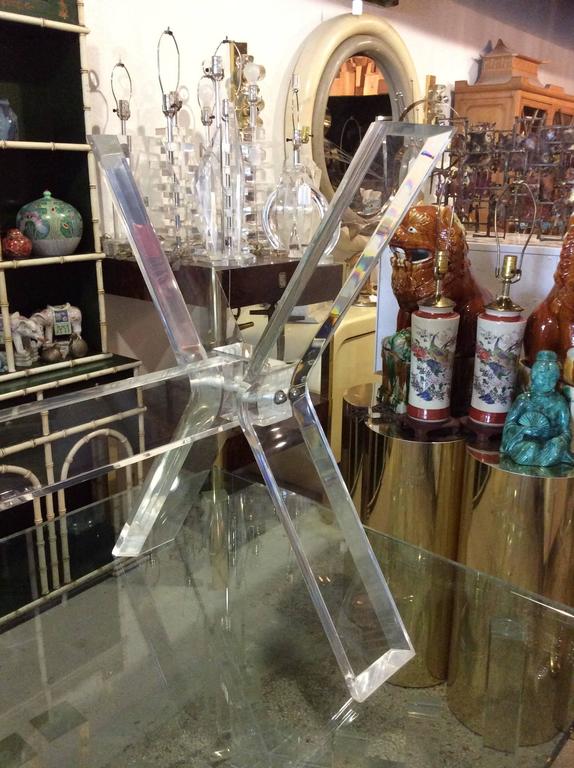 Pair Available Vintage Lucite X-Base Dining Table or Desk Base For Sale ...