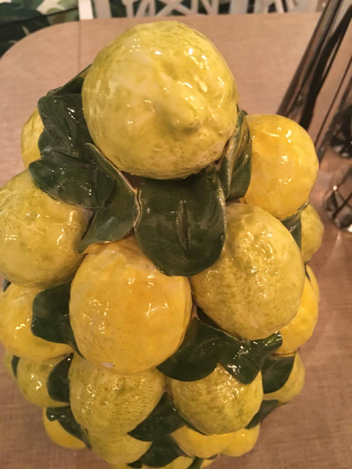 Large Vintage Lemon Tree Centerpiece Italy Italian Ceramic Hollywood ...