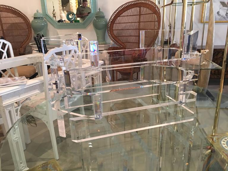 Lucite Stacked Brick Coffee Cocktail Table Hollywood Regency Vintage at ...