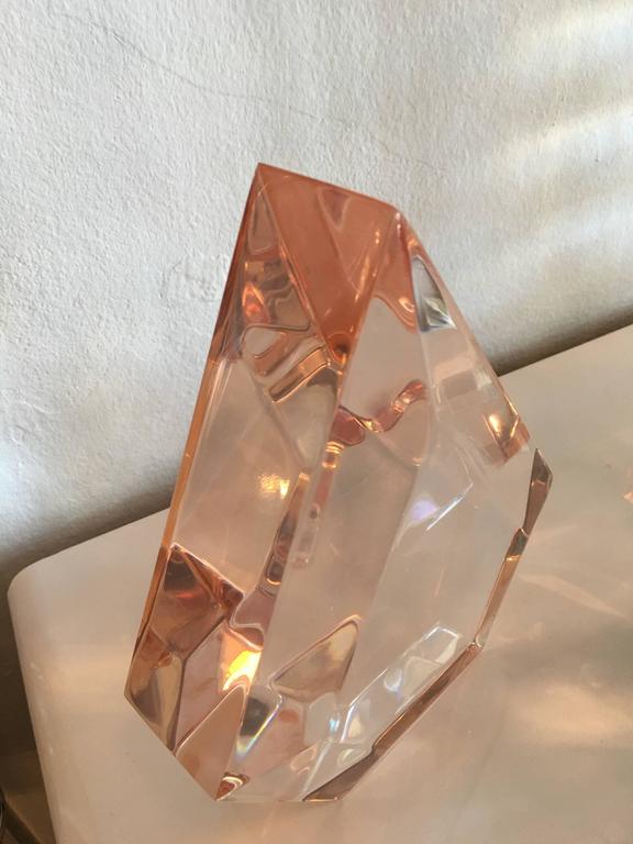 Pair of Pink Lucite Spheres Statues in Hollywood Regency Glamour For ...