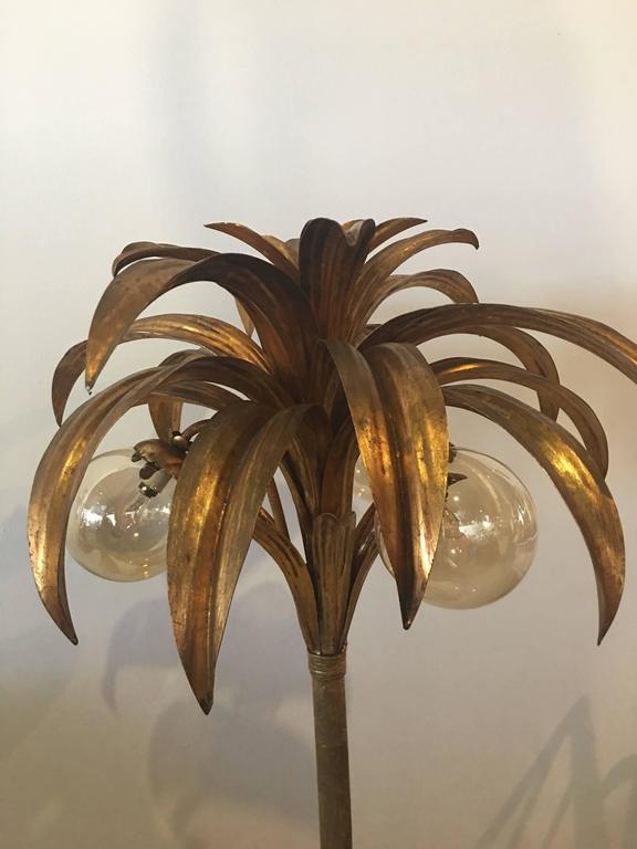Palm Tree Floor Lamp Light Brass Gold Tropical Palm Beach Vintage at ...