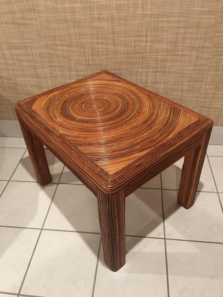 Pencil Reed Rattan End Side Table Vintage Tropical at 1stDibs | reed ...