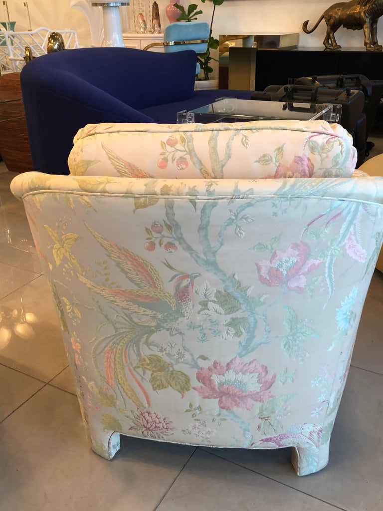 Pair of Vintage Club Tropical Birds Lounge Armchairs Arm Chairs ...