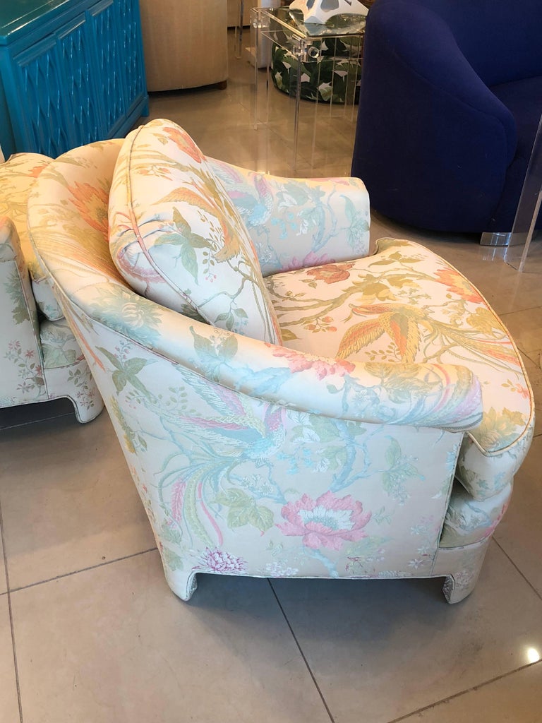 Pair of Vintage Club Tropical Birds Lounge Armchairs Arm Chairs ...