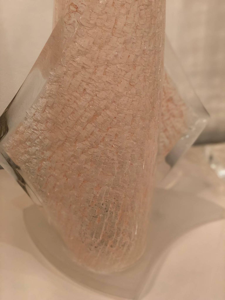 Pink Lucite Vintage Table Lamp Hollywood Regency For Sale at 1stDibs