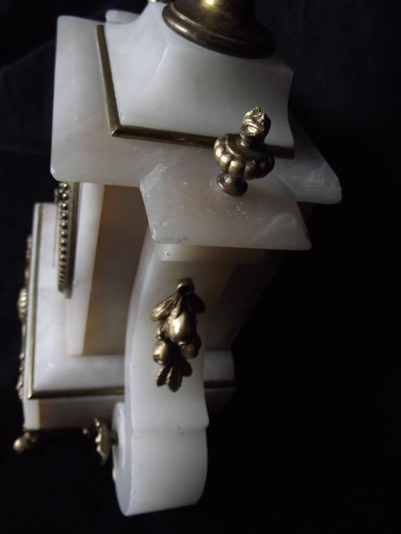 Victorian Alabaster French Clock, White Carved Alabaster Figure Clock ...