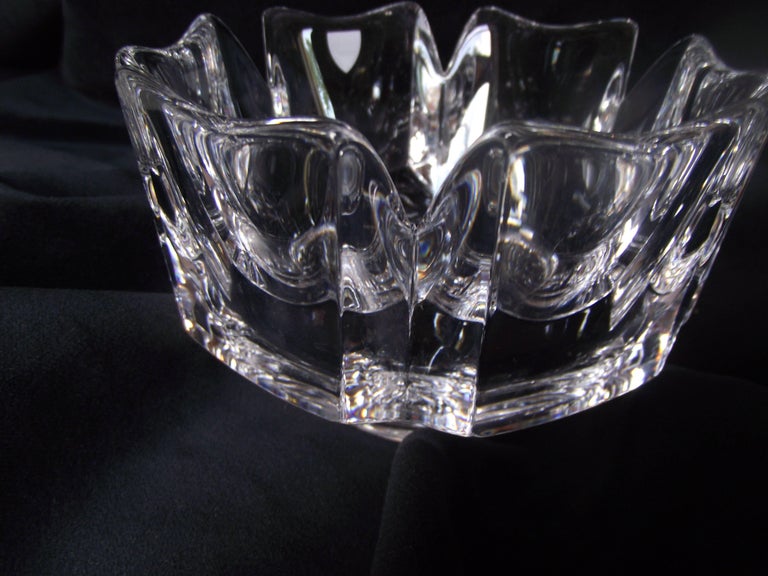 Orrefors Crystal Bowl, Corona Pattern by Lars Hellsten, Swedish Crystal ...