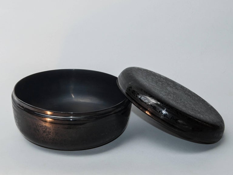 Black Lacquer Box with Hand Engraved Design, Late 20th Century, Burma ...