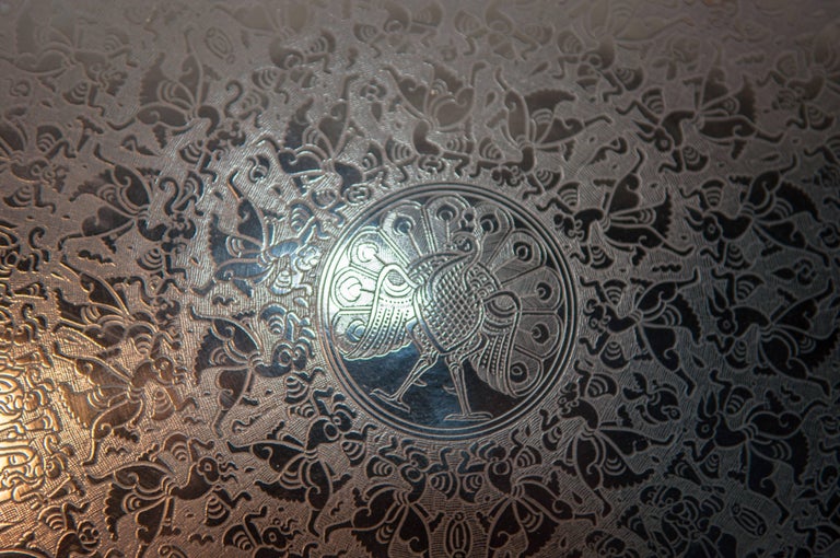 Black Lacquer Box with Hand Engraved Design, Late 20th Century, Burma ...