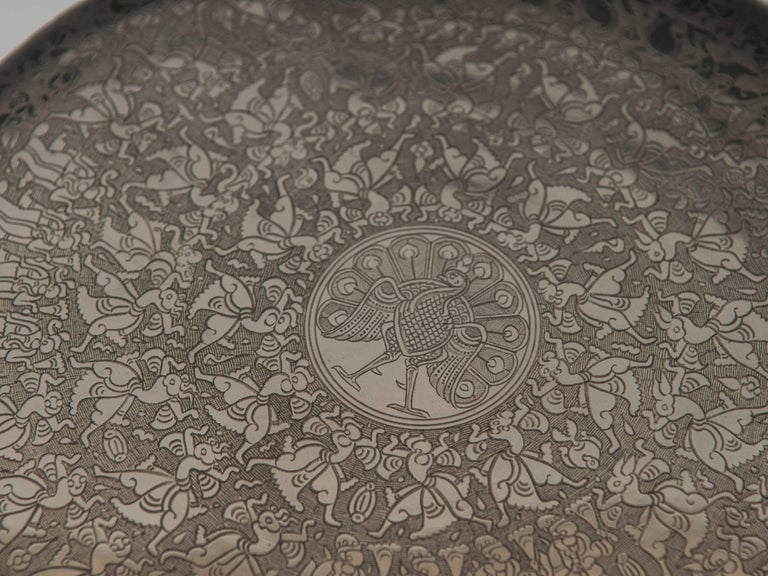 Black Lacquer Box with Hand Engraved Design, Late 20th Century, Burma ...