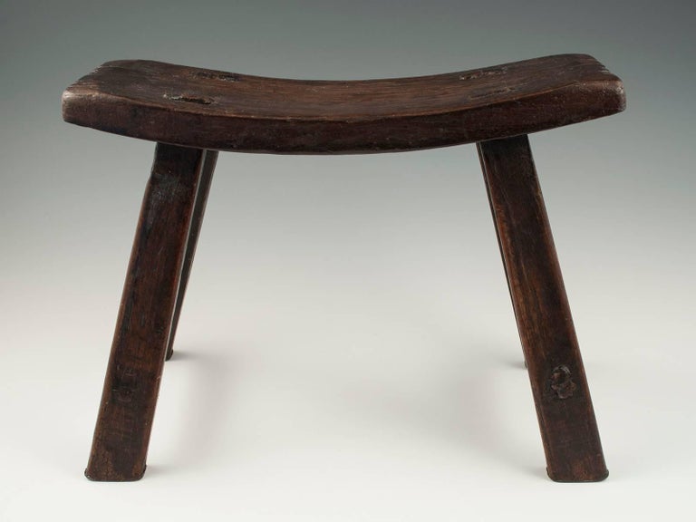 Small Mid-20th Century Tribal Wood Stool, China at 1stDibs