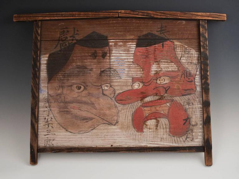 Meiji Period Shinto Shrine Ema Votive Plaque, Japan at 1stDibs
