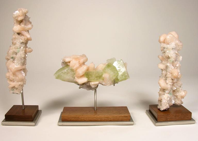 Naturally Formed Mineral Peach Stilbite on Apophyllite Sculpture For ...