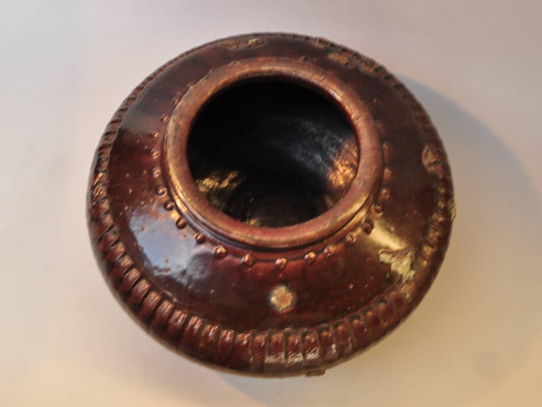 Brown Glaze Stoneware Water Pot from Burma, Mid-20th Century at 1stDibs