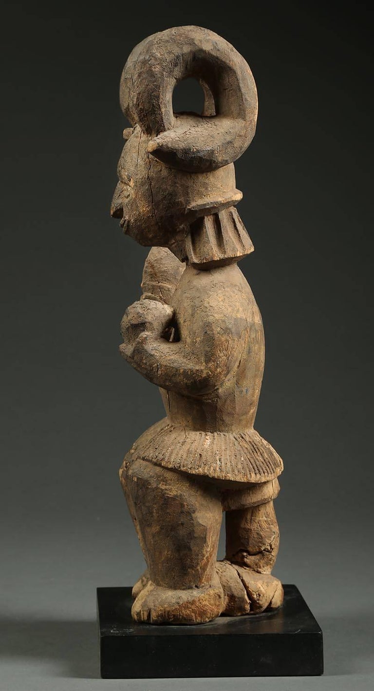 Igbo Tribal Seated Ikenga Figure with Sword and Head Africa, Nigeria at ...