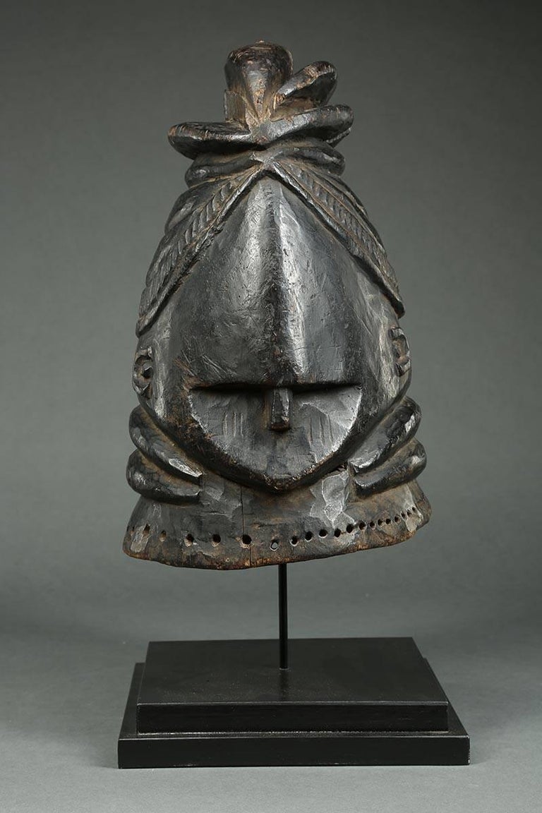 Tribal African Mende Bundu Helmet Janus 'Two Face' Wood Mask, Early ...