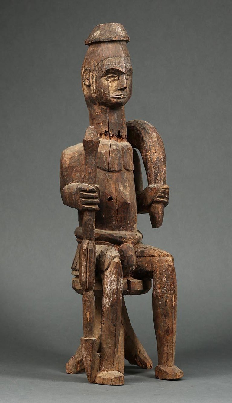 Large Tribal Seated Igbo Ikenga Figure with Sword, Early 20th Century ...