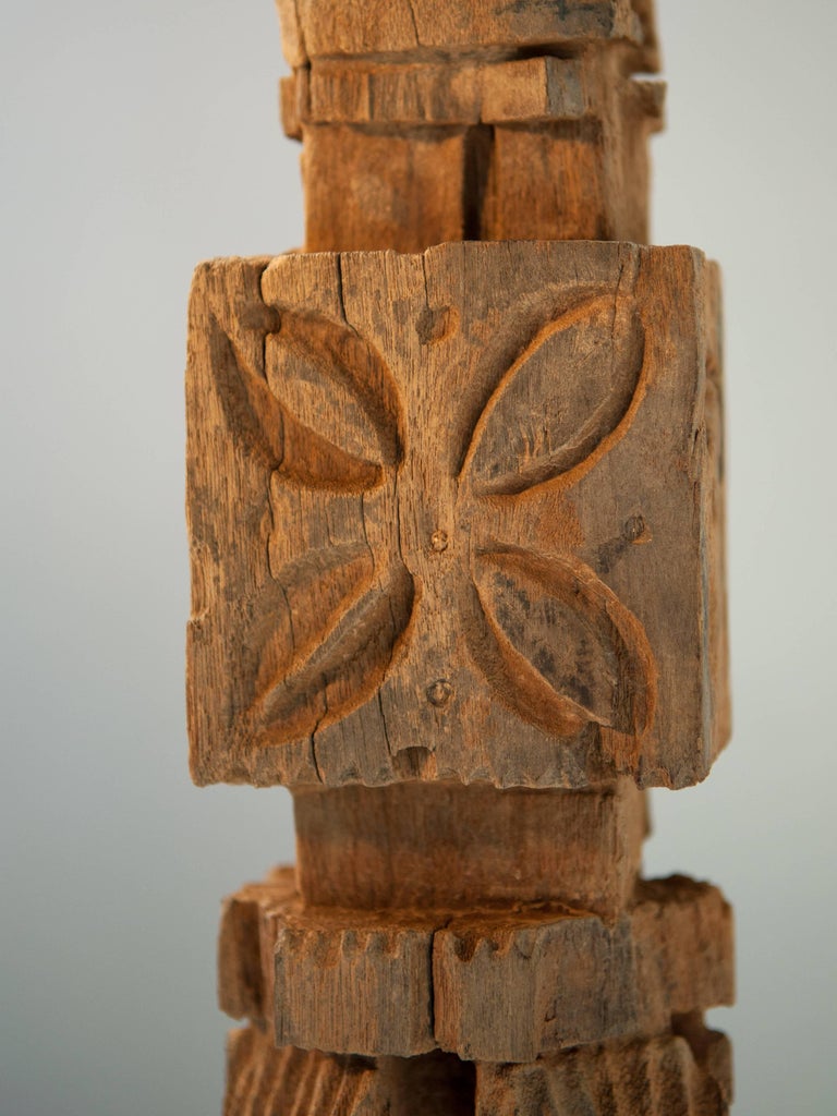 Tribal Anthropomorphic Marking Post Statue from West Nepal, Mid-20th ...