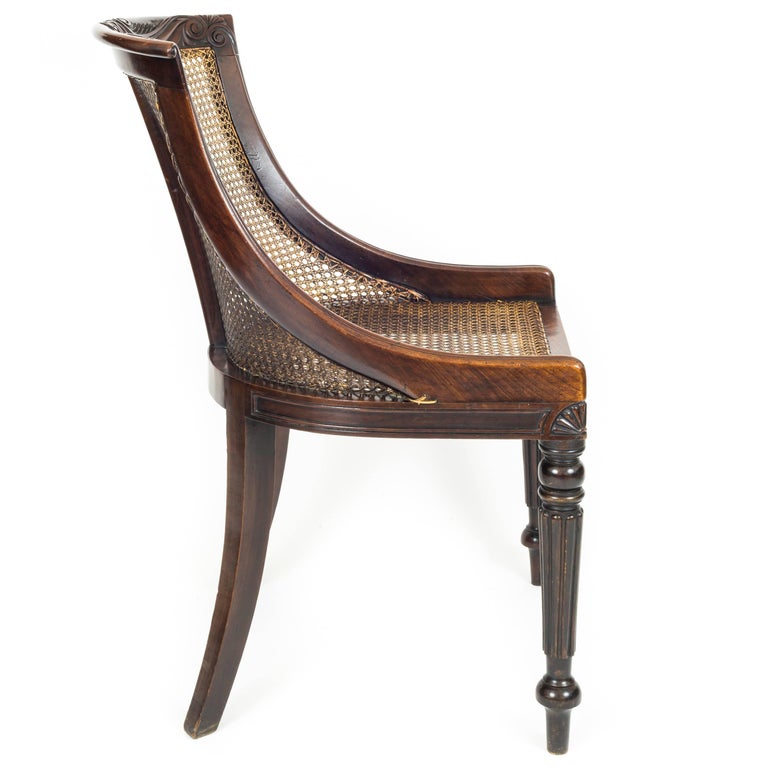 Early 19th Century English Regency Gillows Carved Tub Bergere Desk ...