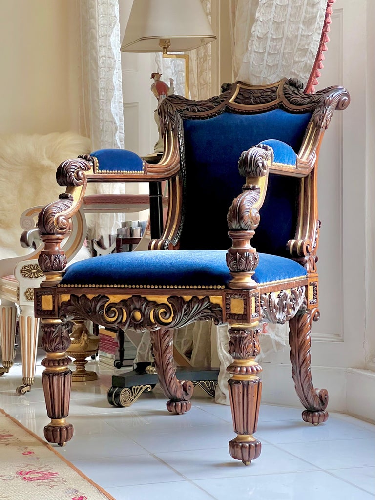 Antique Regency Carved and Gilded Desk Armchair, Circa 1825 For Sale at ...