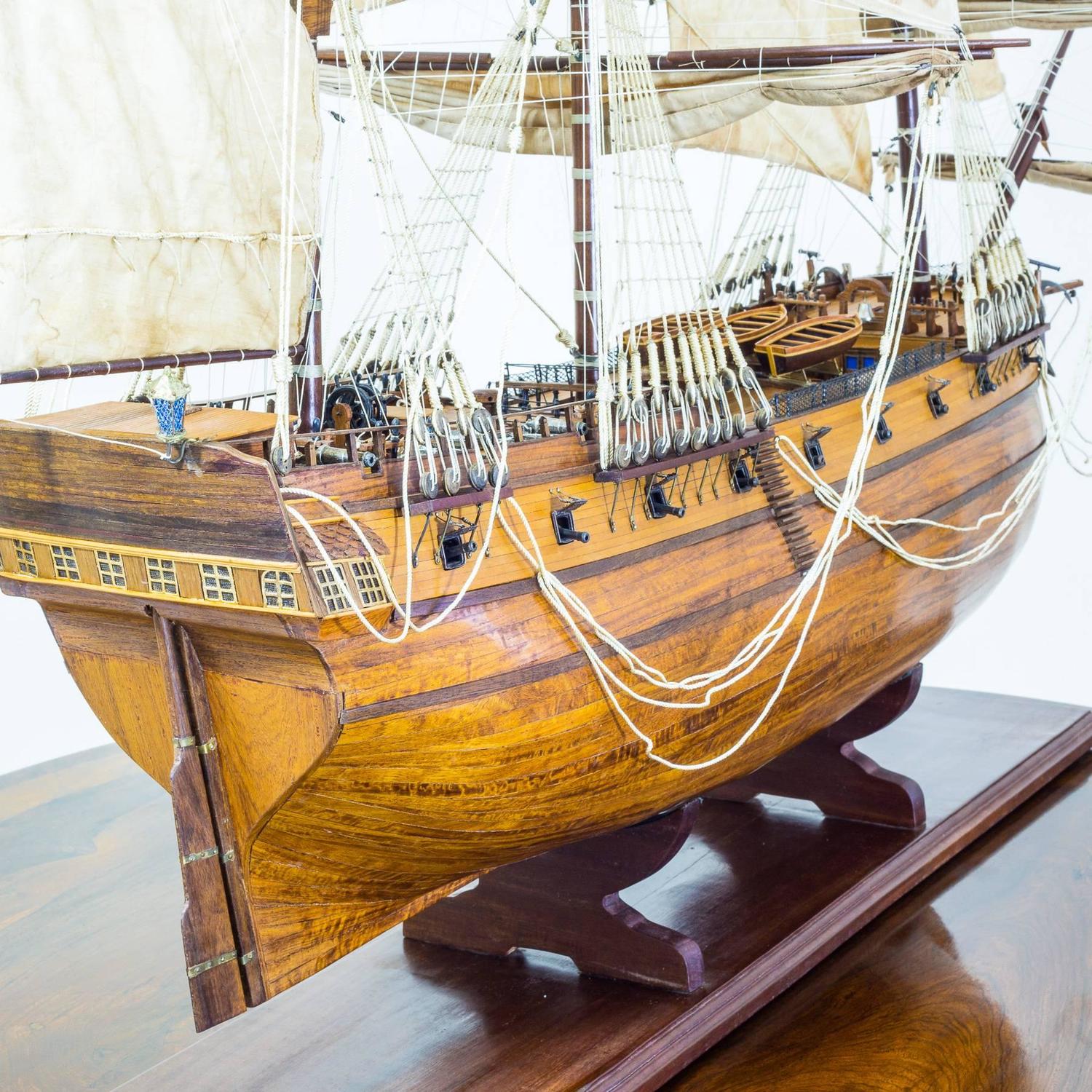 A Fine Early 20th Century Large Antique Ship Model of HMS Pandora, 1779 ...