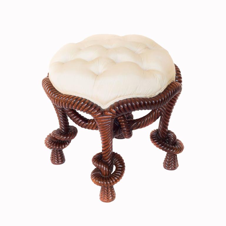 French Napoleon III Style Rope-Twist Dressing Stool at 1stDibs