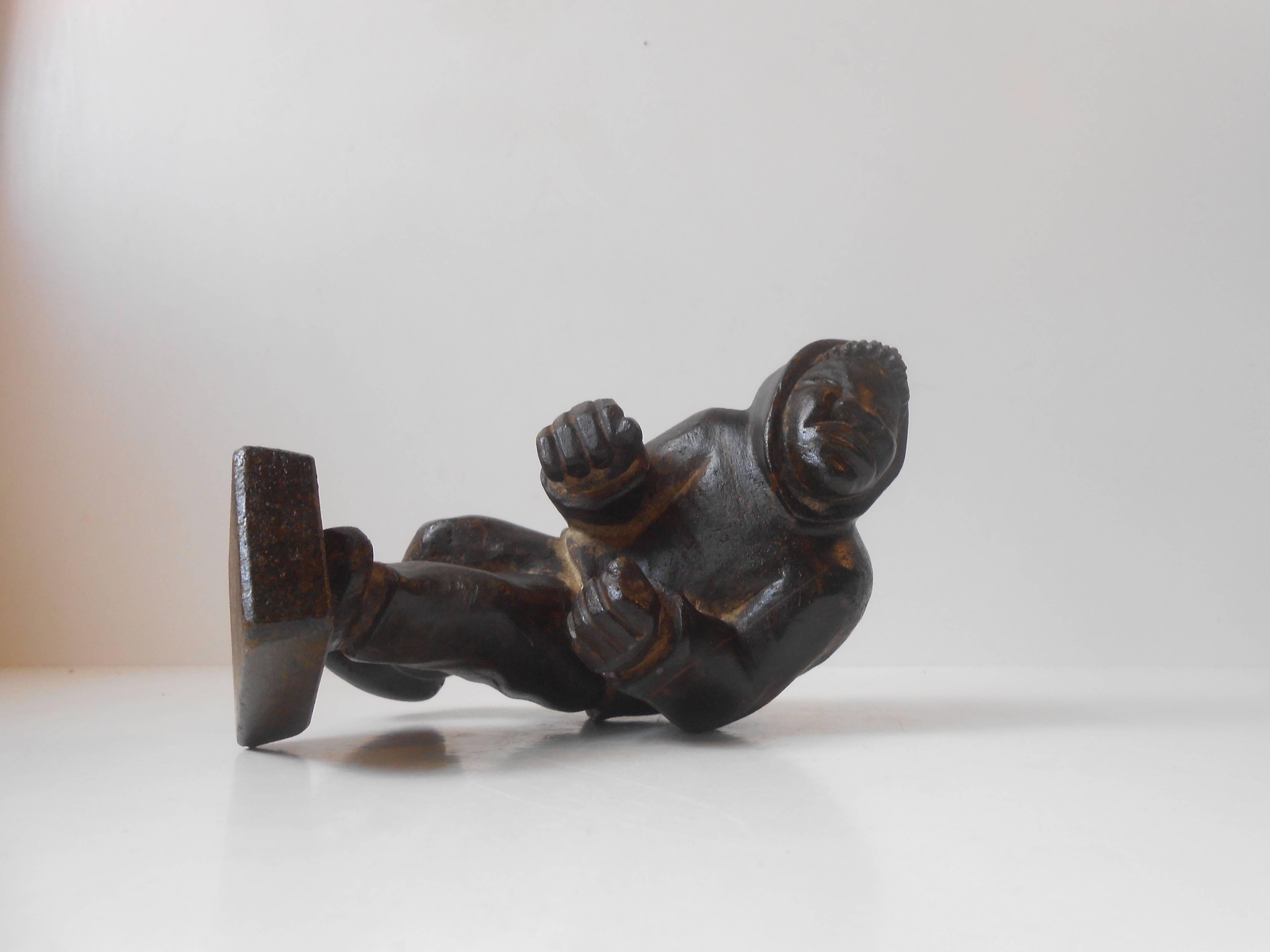 Primitive Soapstone Figurine of Eskimo Inuit, Greenland, circa 1900 at ...