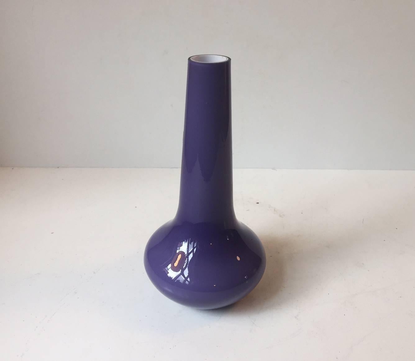 Modernist Purple 'Opaline' Glass Vase by Jacob E. Bang for Holmegaard/Kastrup at 1stDibs | jacob ...