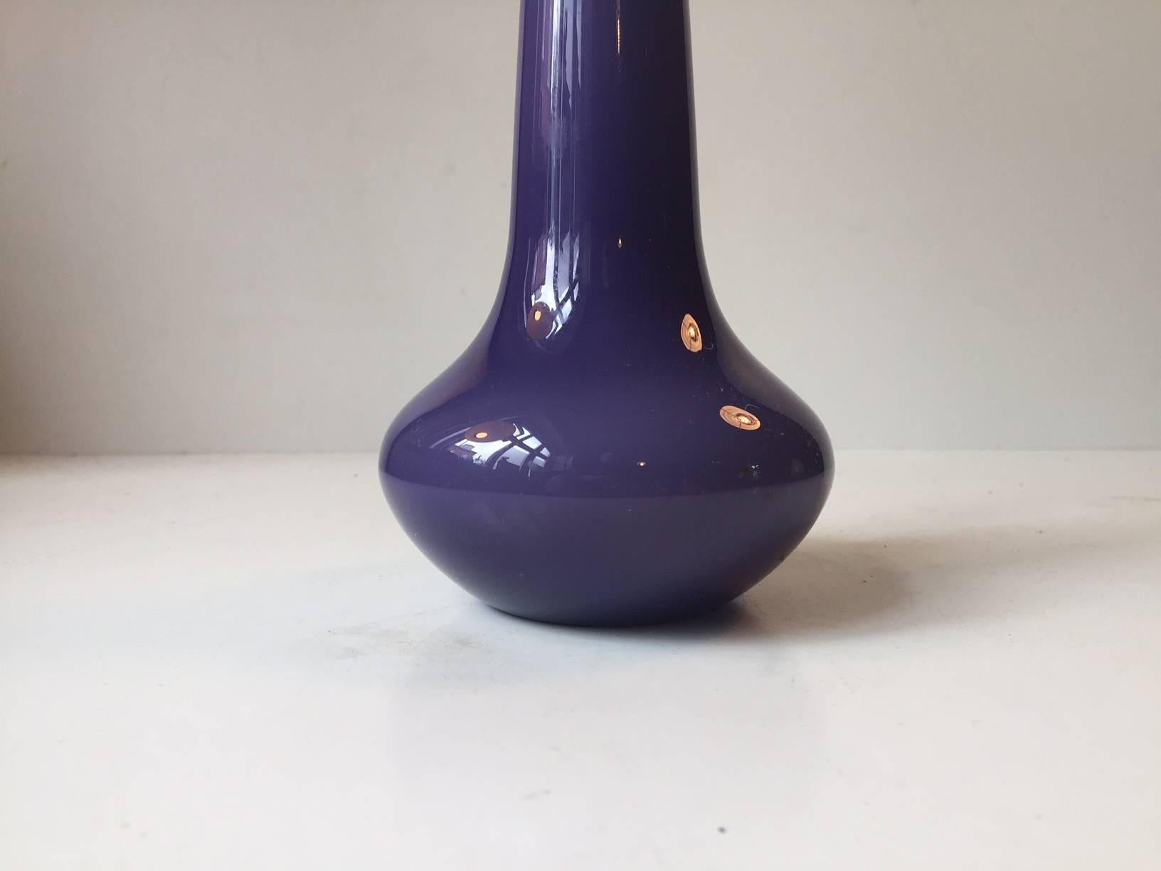Modernist Purple 'Opaline' Glass Vase by Jacob E. Bang for Holmegaard/Kastrup at 1stDibs | jacob ...